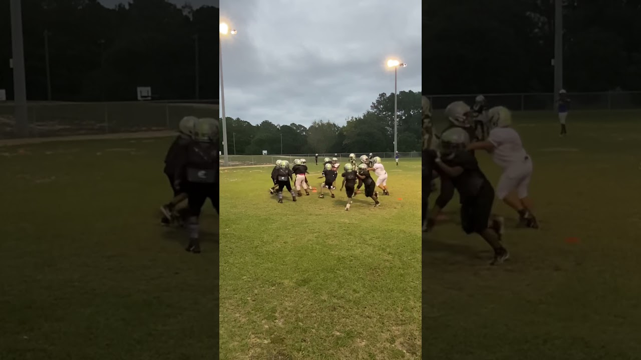 8u football tackle drill heavy hitter D-lineman - YouTube