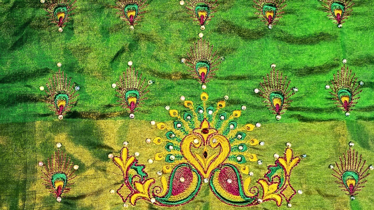 Peacock design#computer embroidery - YouTube