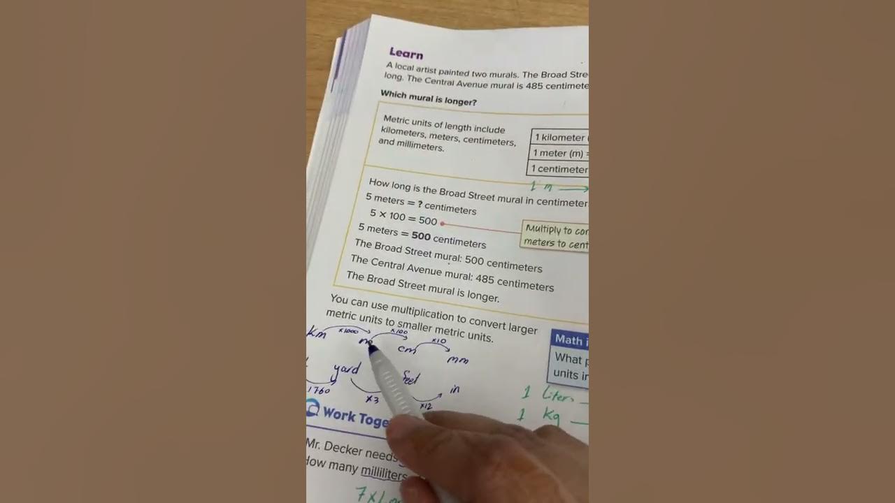 Reveal Math Grade 4 Lesson 13-1 Relate Metric units - YouTube