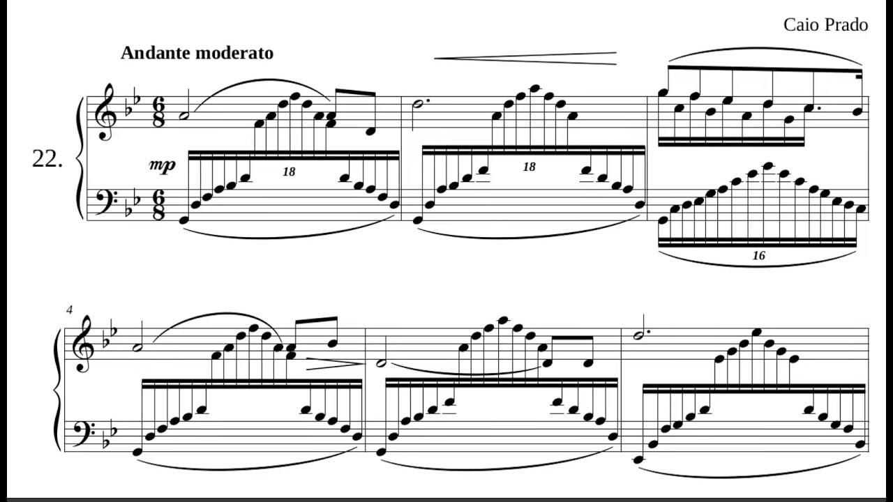 Caio Prado - 24 Preludes for piano - No. 22 - YouTube
