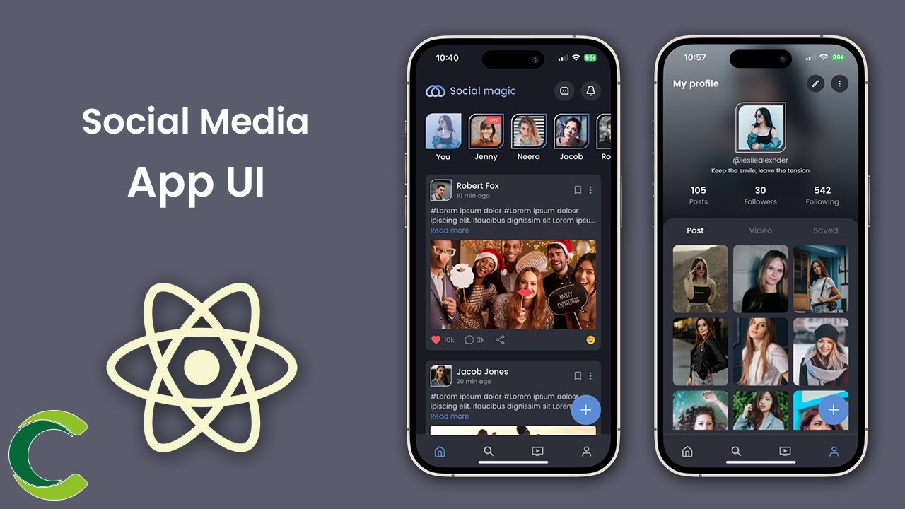 Social Media App UI in React Native | Instagram Clone in React Native | SocialMagic - YouTube