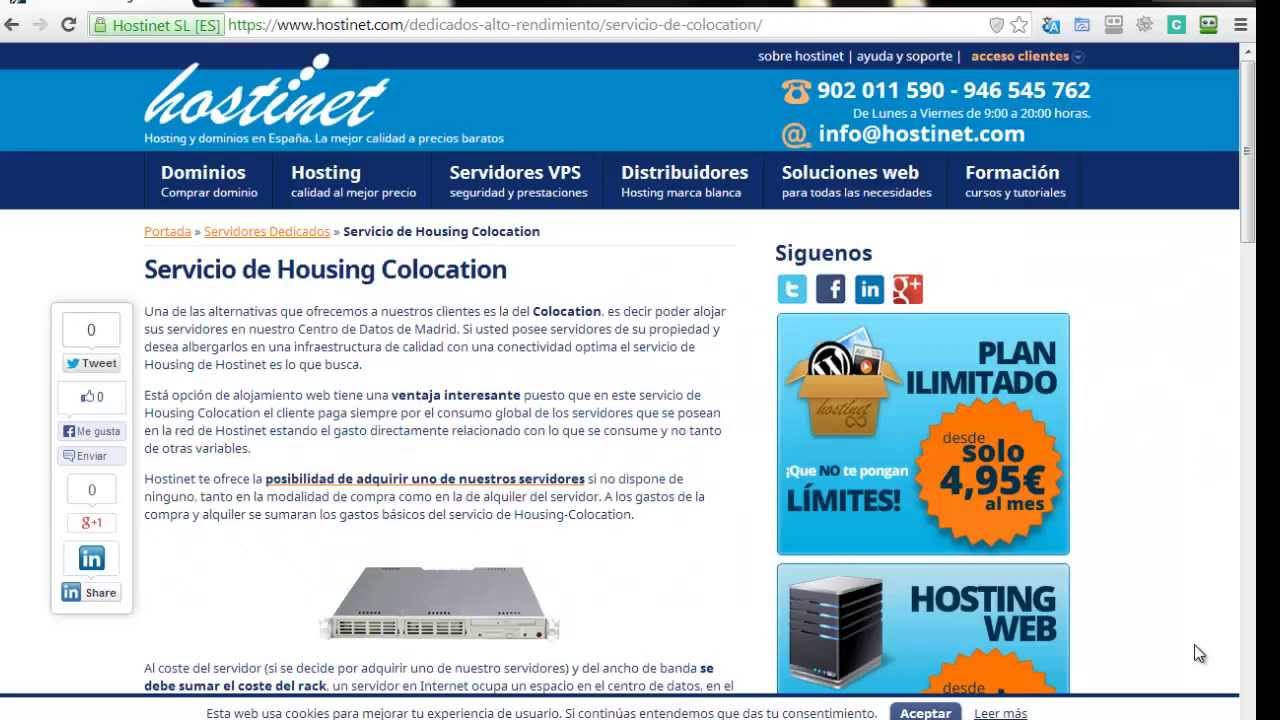 Explicacion de que es el hosting colocation - YouTube