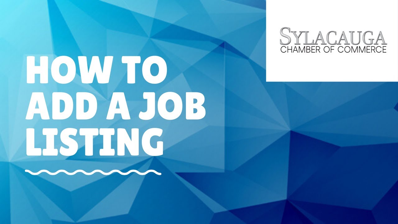 How to Add a Job Listing - YouTube