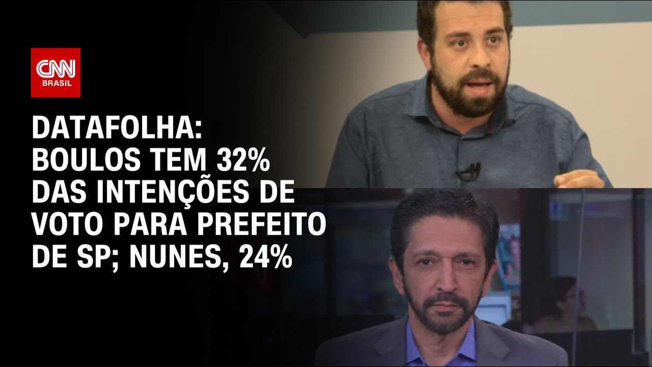 Datafolha: Boulos tem 32% das intenções de voto para prefeito de SP ...