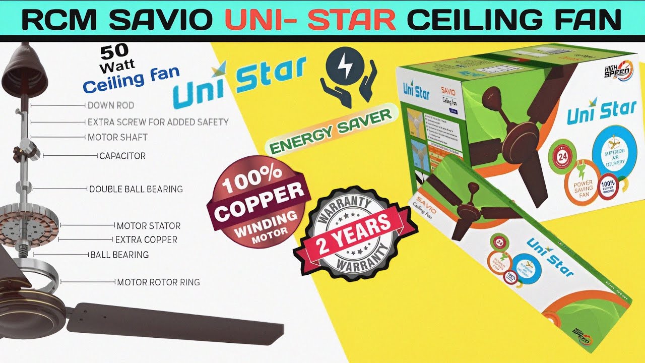 RCM Unistar Ceiling Fan || @skumarmlm - YouTube