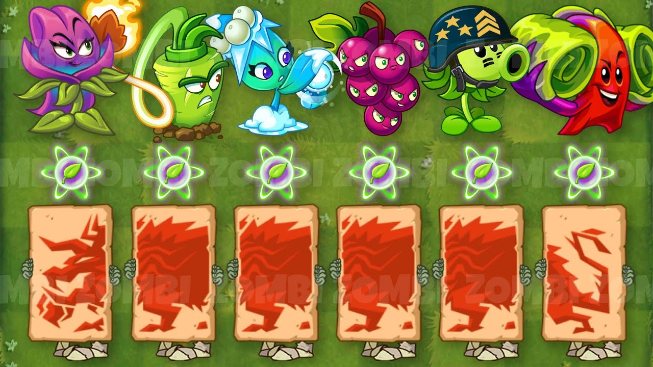 PvZ 2 All Plants VS Lunar Camel Zombie 6 Parts Army with 1 plant food ...