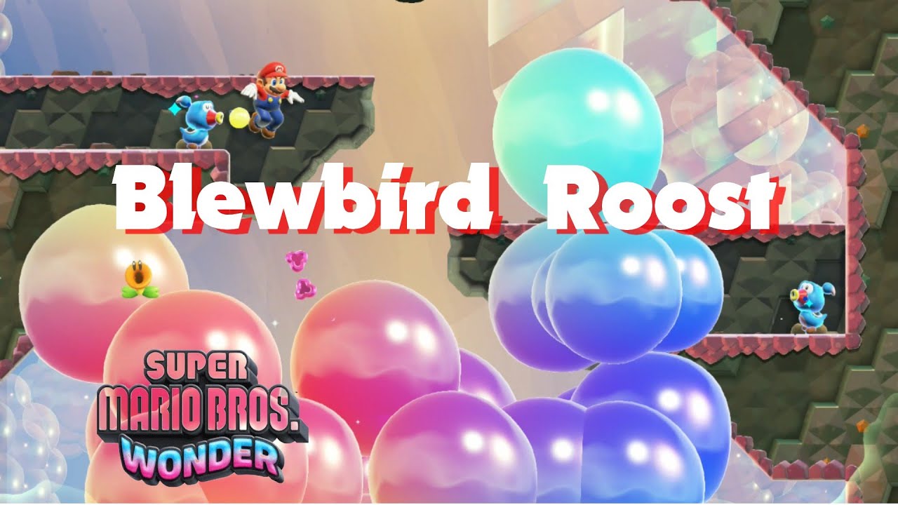 SUPER MARIO BROS. WONDER (2023) | W2 FLUFF-PUFF PEAKS - BLEWBIRD ROOST ...
