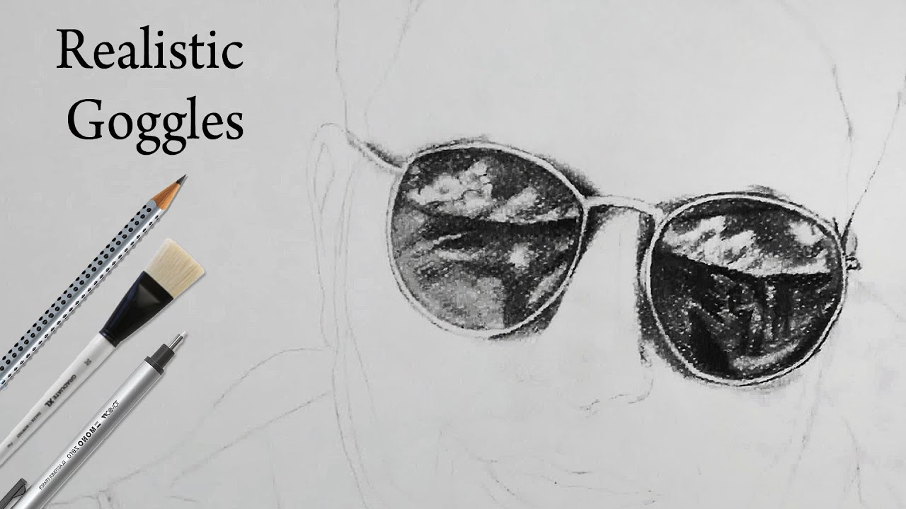 How to draw Realistic Goggles | Portrait Tutorial | Art Box - YouTube