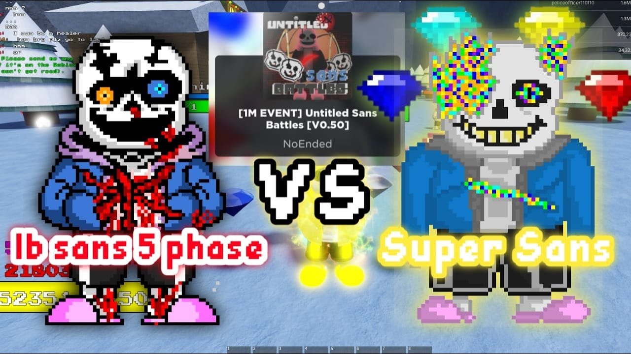 lb sans phase 5 vs super sans in game Untitled Sans Battles [V0.50.1 ...