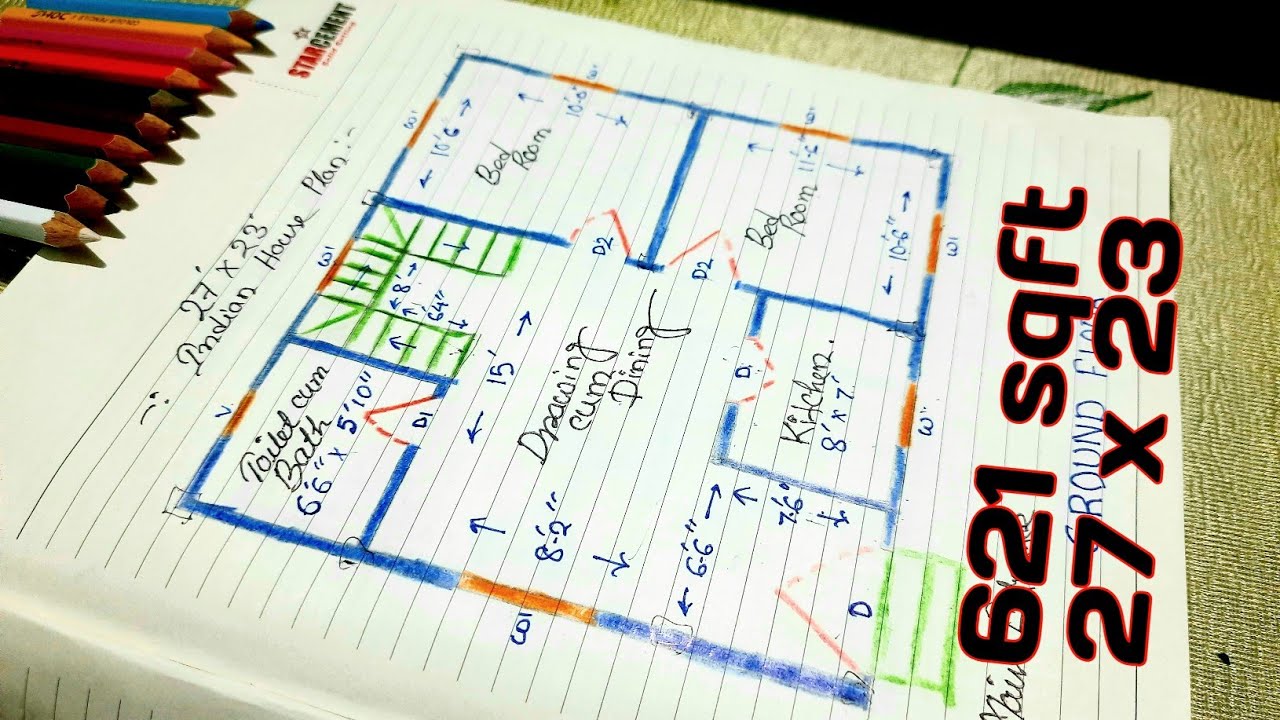 27 x 23 house design | 27 x 23 amazing house plan | 27 x 23 home plan ...