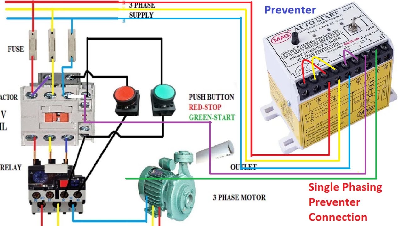 Single Phasing Preventer Connection In Dol Starter In Tamil Youtube