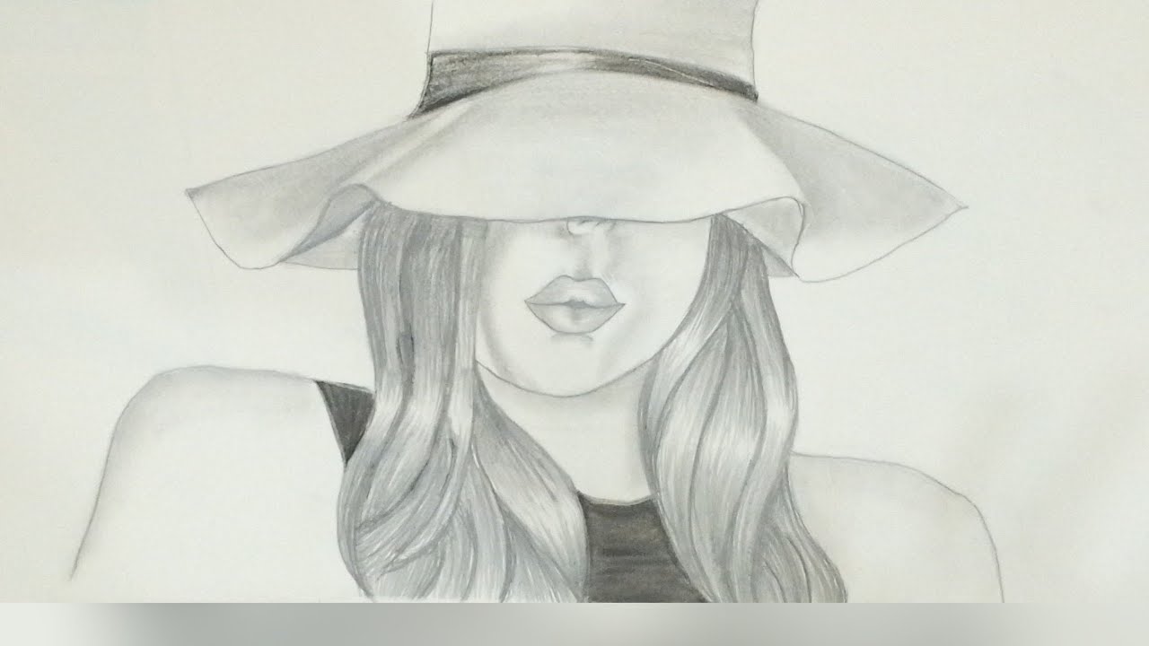 "Drawing a charming Girl with a Stylish Hat: Step-by-Step Tutorial ...