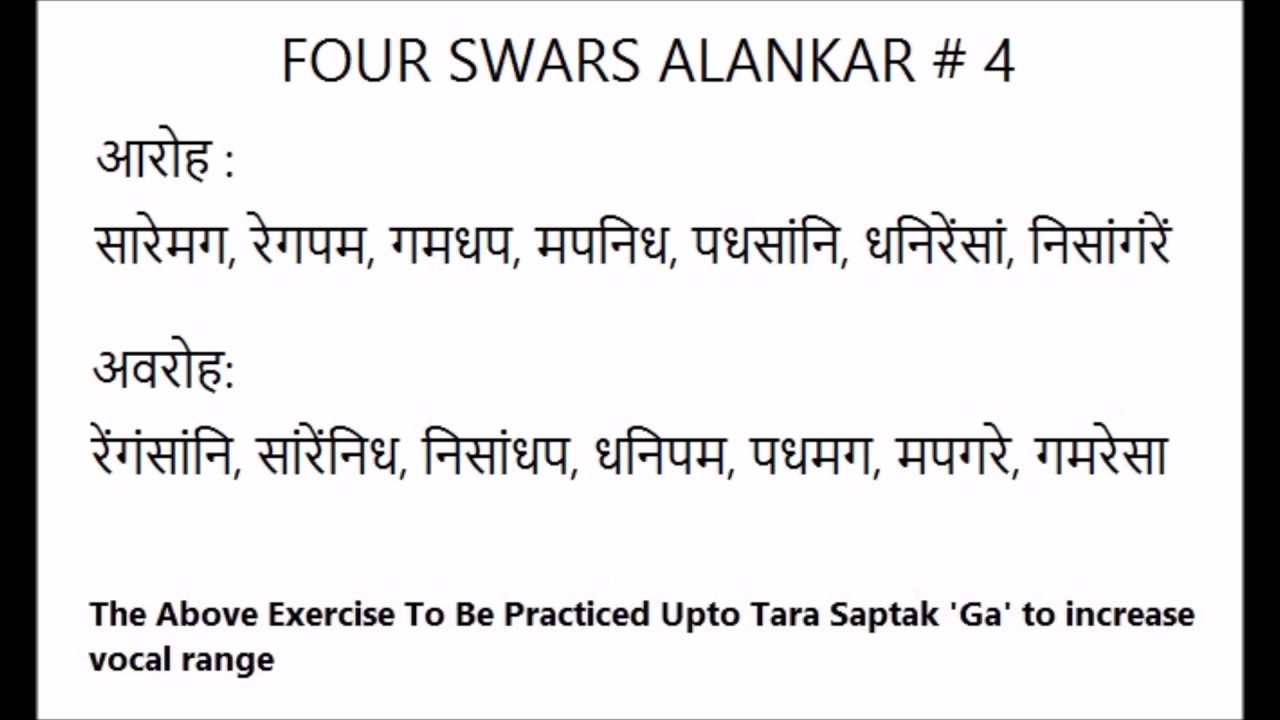 K4 - Lesson 28 - 4 SWARS ALANKAR # 4 - YouTube