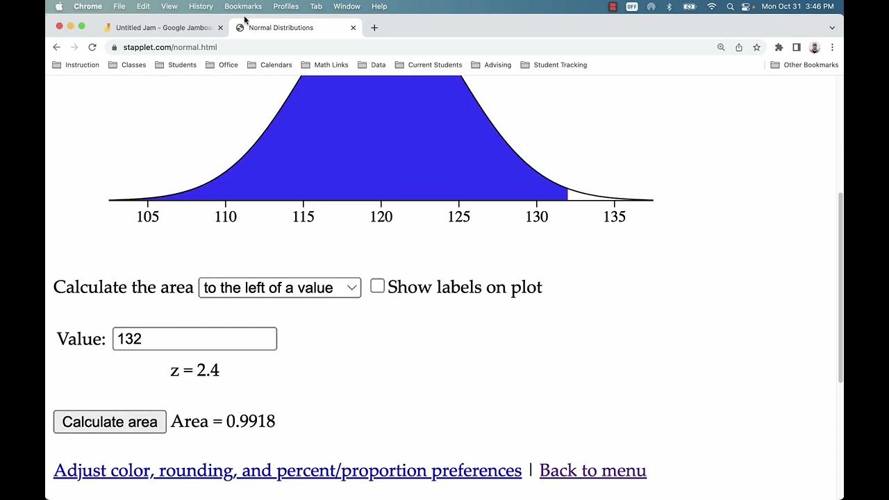 Use Stapplet to Find the Area Under a Normal Curve - YouTube