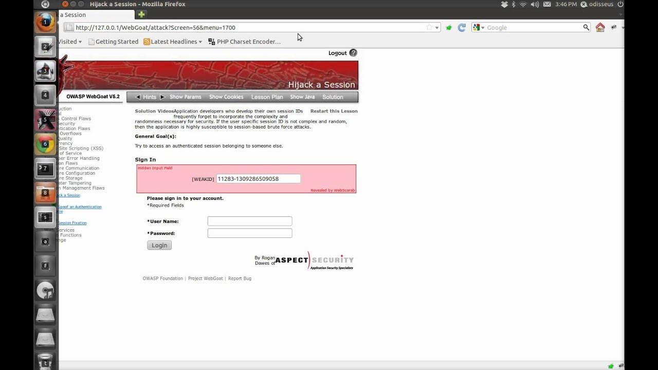 Webgoat: Session Management Flaws [Hijacking a Session] - YouTube