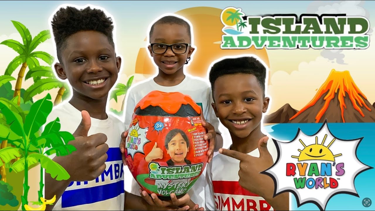 Ryans World Island Adventure Mystery Volcano Egg Toy Review!! - YouTube