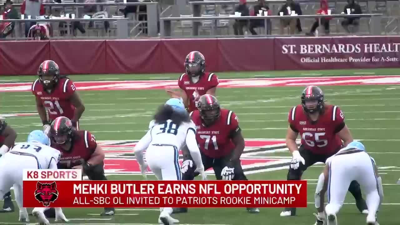 Arkansas State OL Mehki Butler earns invite to Patriots rookie minicamp ...