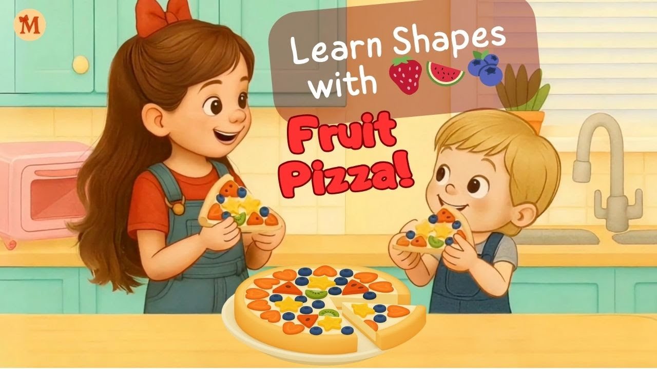 Learn Shapes with Fruit Pizza! – Mira & Leo’s Kitchen Time - YouTube