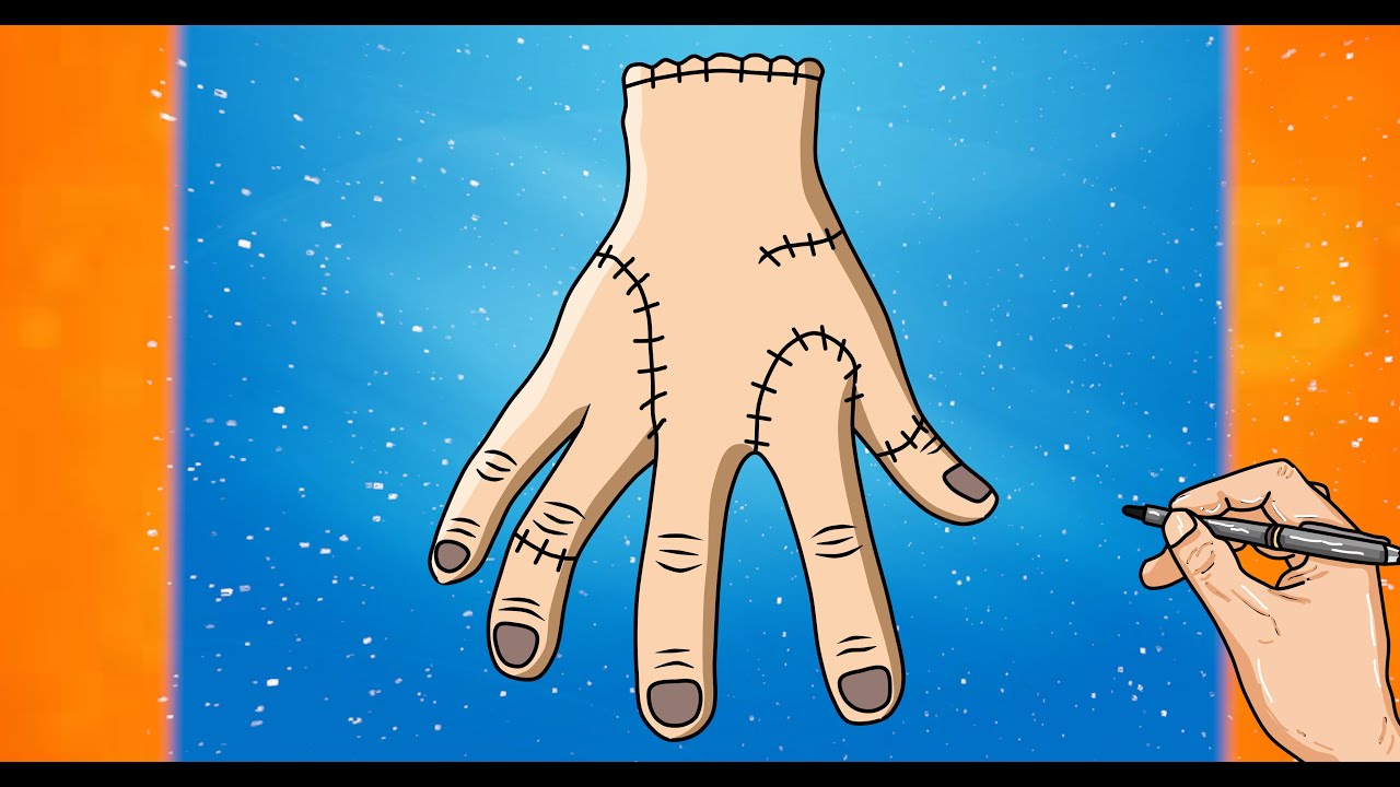 HOW TO DRAW A HAND WEDNESDAY THING - NETFLIX WEDNESDAY - YouTube