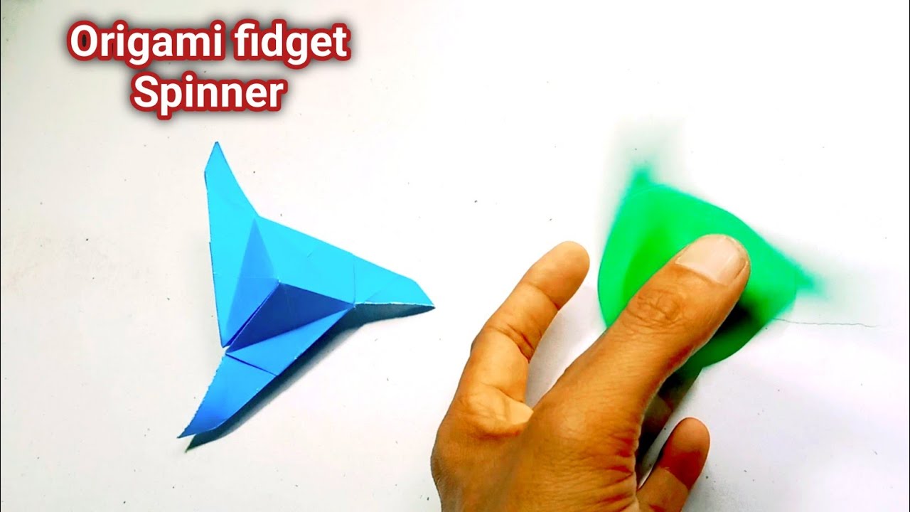 Easy Origami Fidget Spinner - How to Fold - easy origami spinner - YouTube
