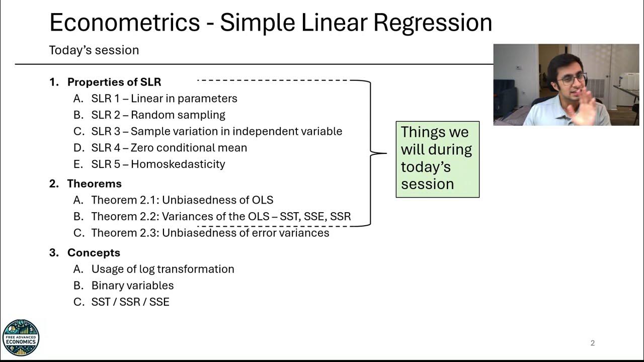 #3 Advanced Econometrics : Properties of SLR | Meaning of unbiasedness of OLS estimators - YouTube