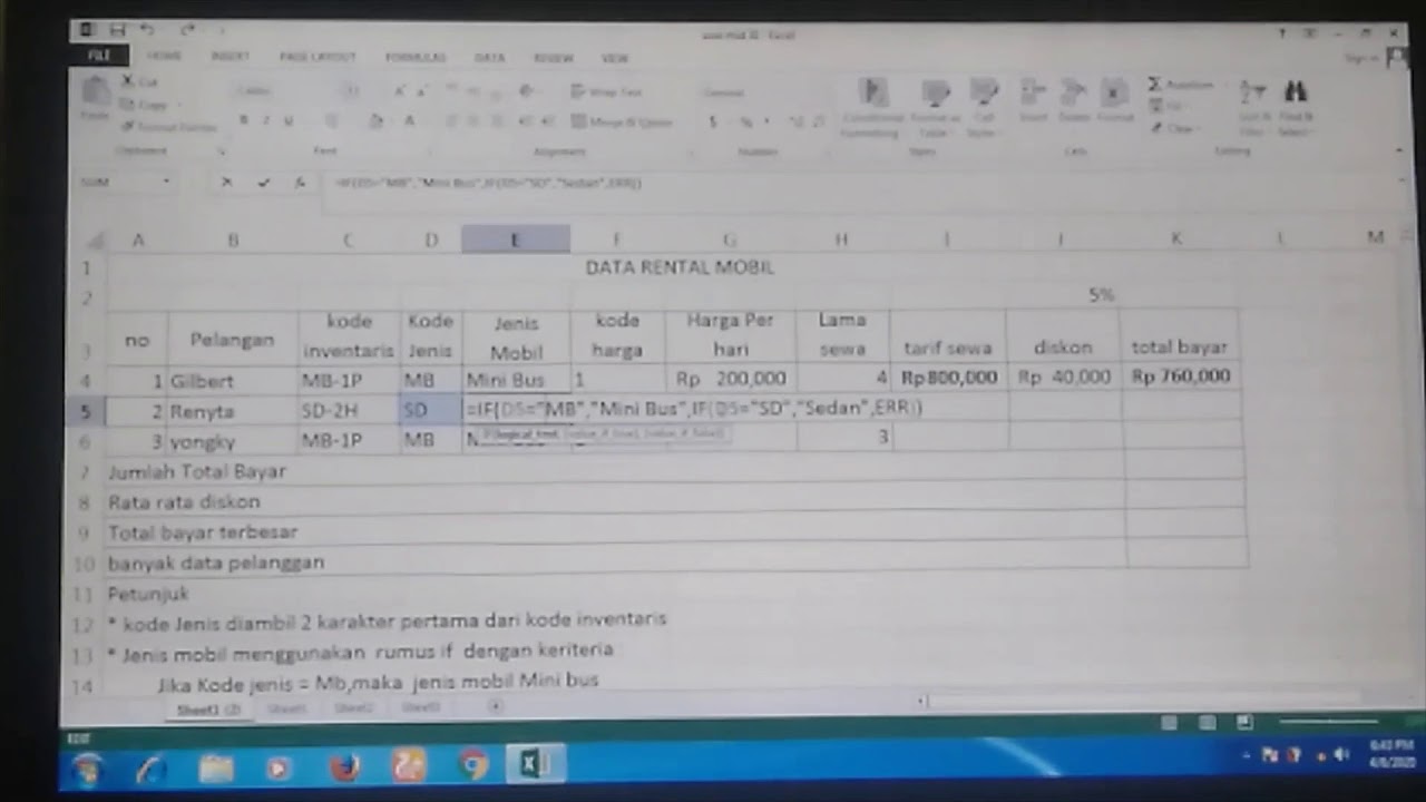 RUMUS EXCEL : left, if, matematika, statistik - YouTube