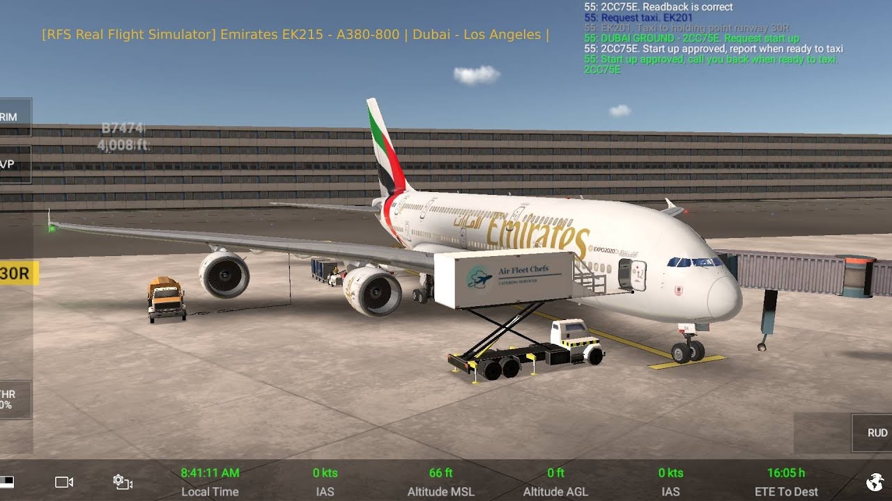 [RFS Real Flight Simulator] Emirates EK215 - A380-800 | Dubai - Los ...
