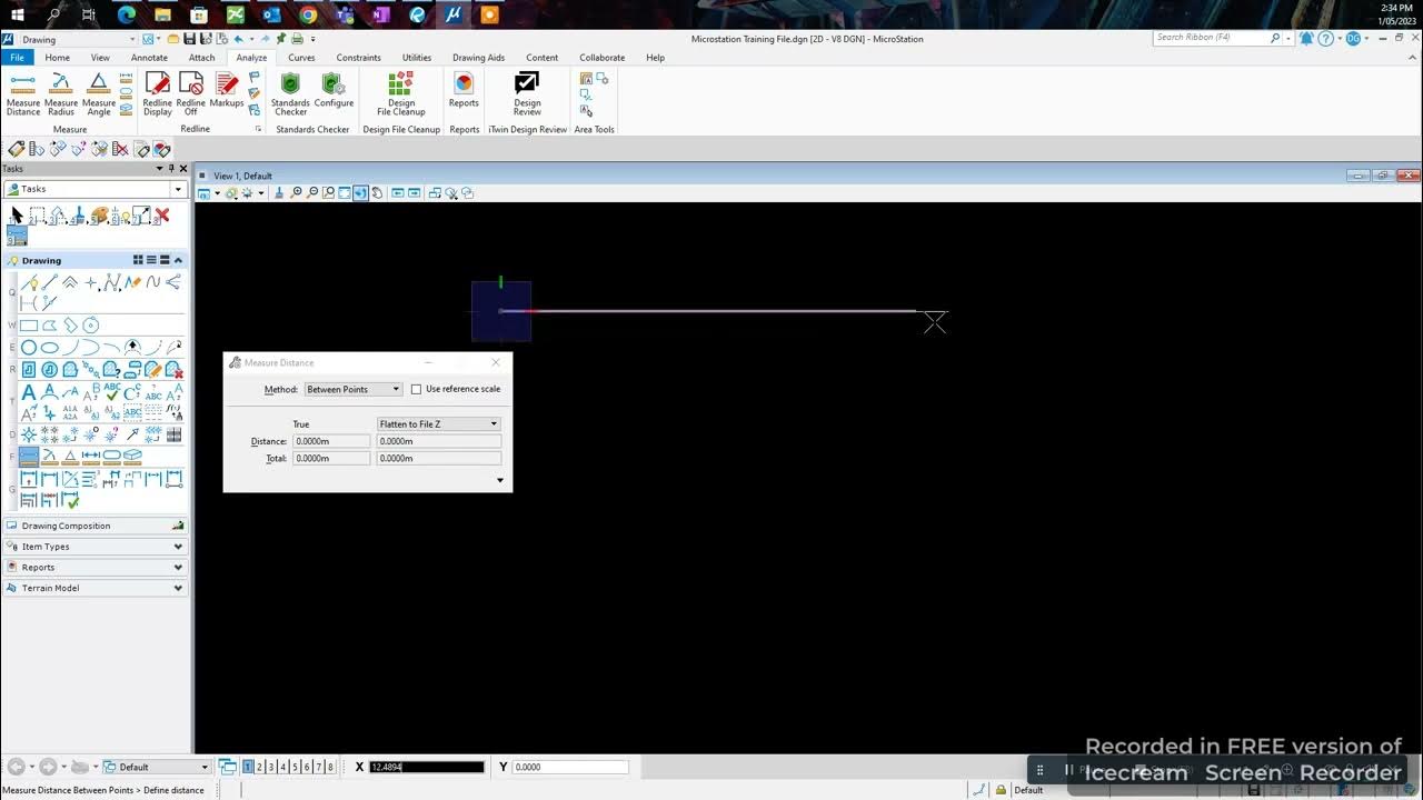 Microstation Connect Edition How To Measure Distance Youtube