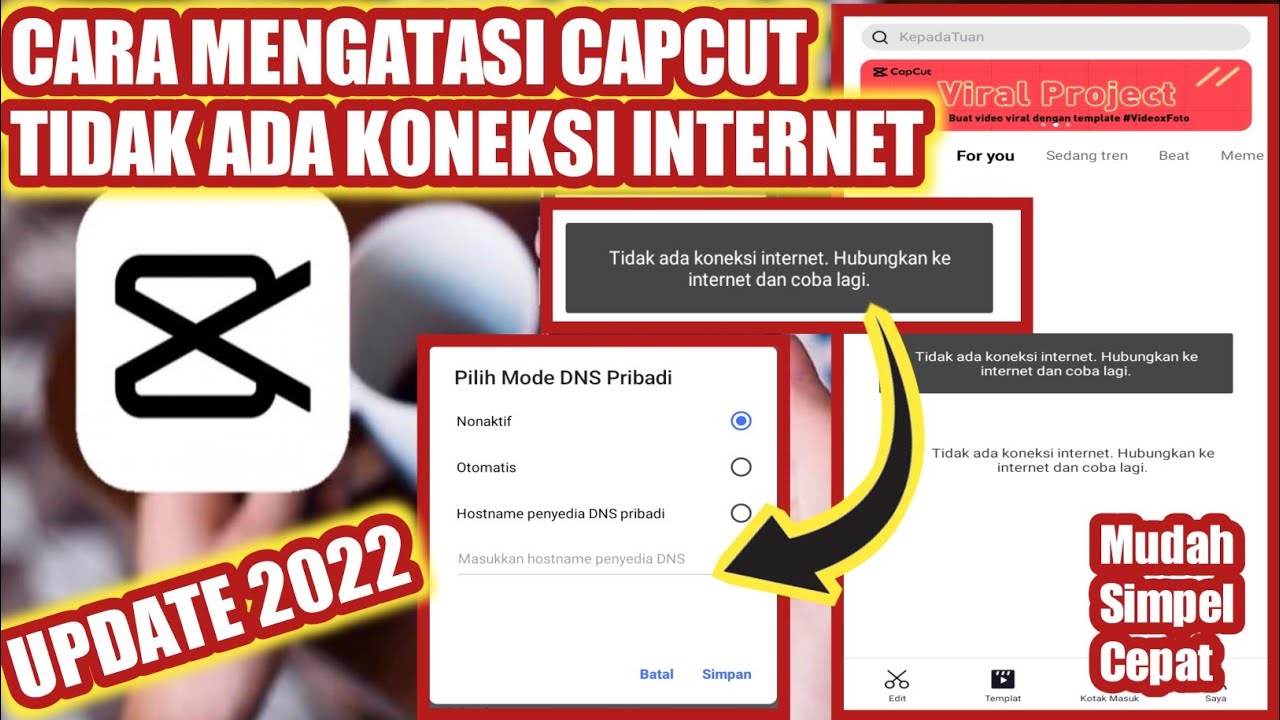 Update 2022 !!! Cara Mengatasi Capcut Tidak Ada Koneksi Internet - YouTube