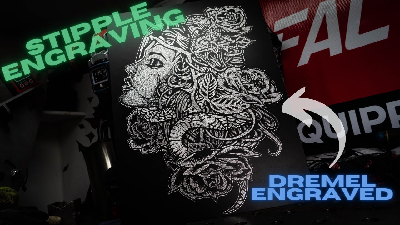 Dremel Engraving - Stipple engraving - YouTube