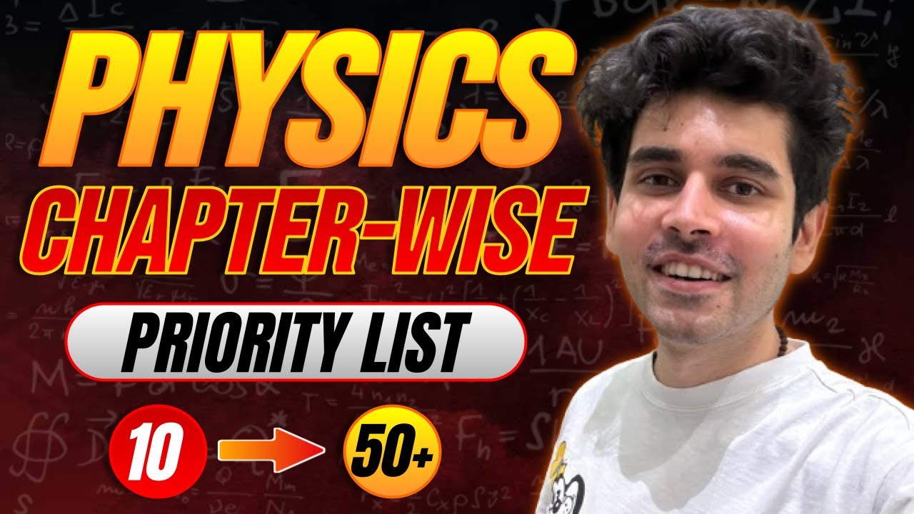 🔴🔴 JEE Physics - Chapter PRIORITY List - Just Do This Now | JEE2024 # ...