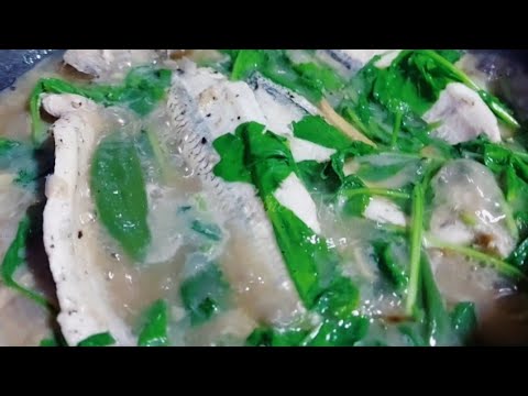 TINOLANG ISDA NA MAY JERJER (ARUGULA LEAVES)RECIPE - YouTube