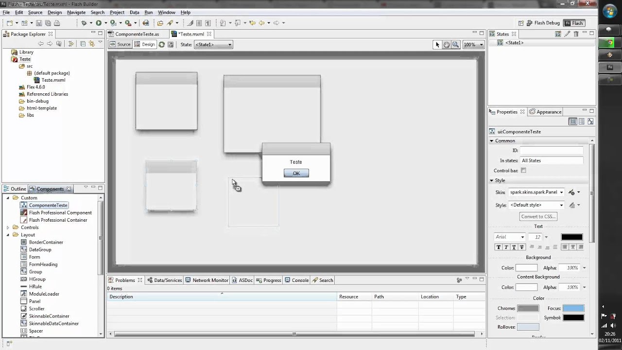 Interagindo com Design Mode - Flash Builder - YouTube