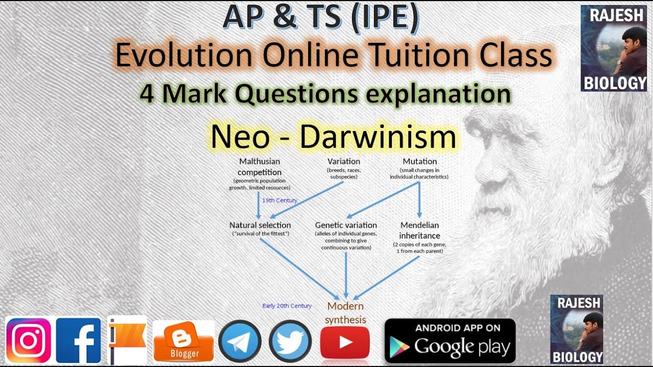 Neo-Darwinism | Evolution | Tuition Class | Rajesh Biology - YouTube