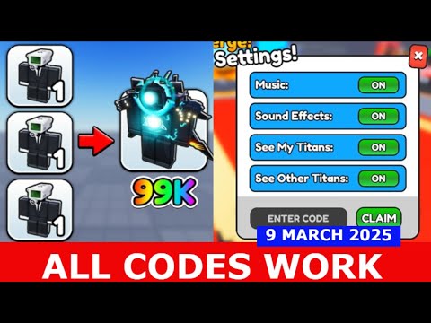 *ALL CODES* Merge Titan Army 🚽 [UPD ⏰] ROBLOX | MARCH 9, 2025 - YouTube