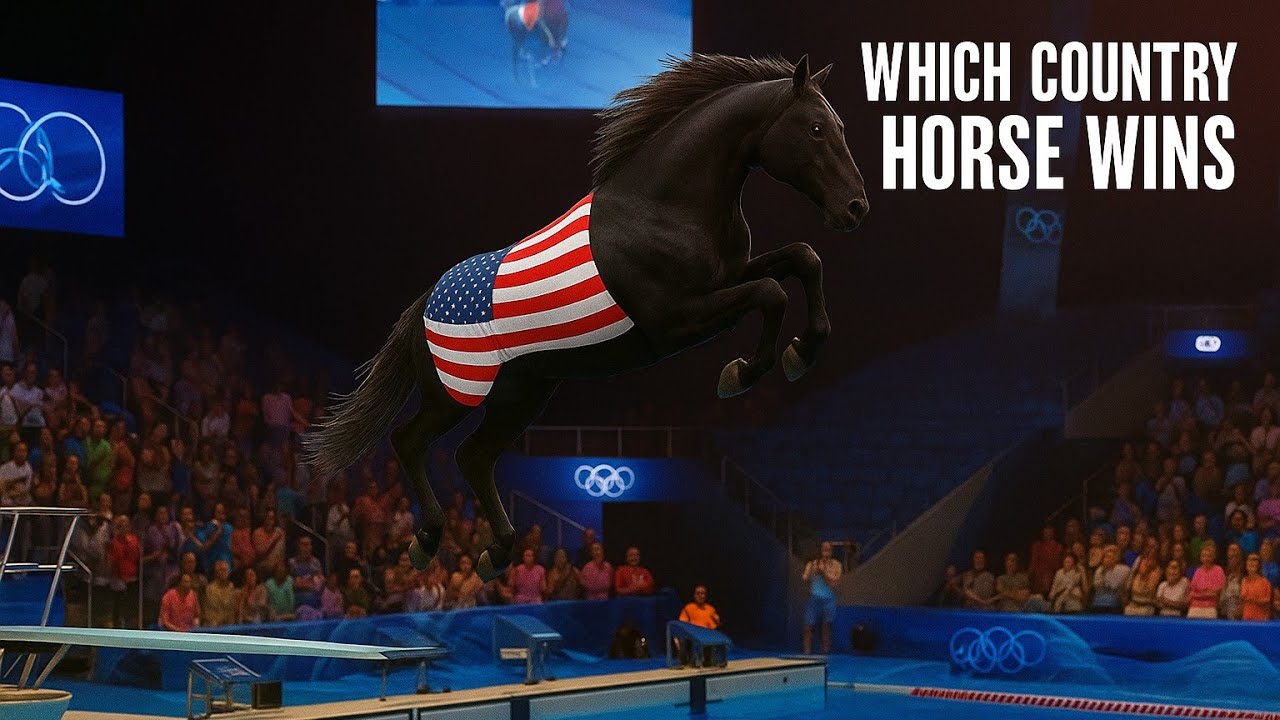 Olympic diving art // 💦💧 Horse Olympics event || Cow Olympics diving 🐄 ...