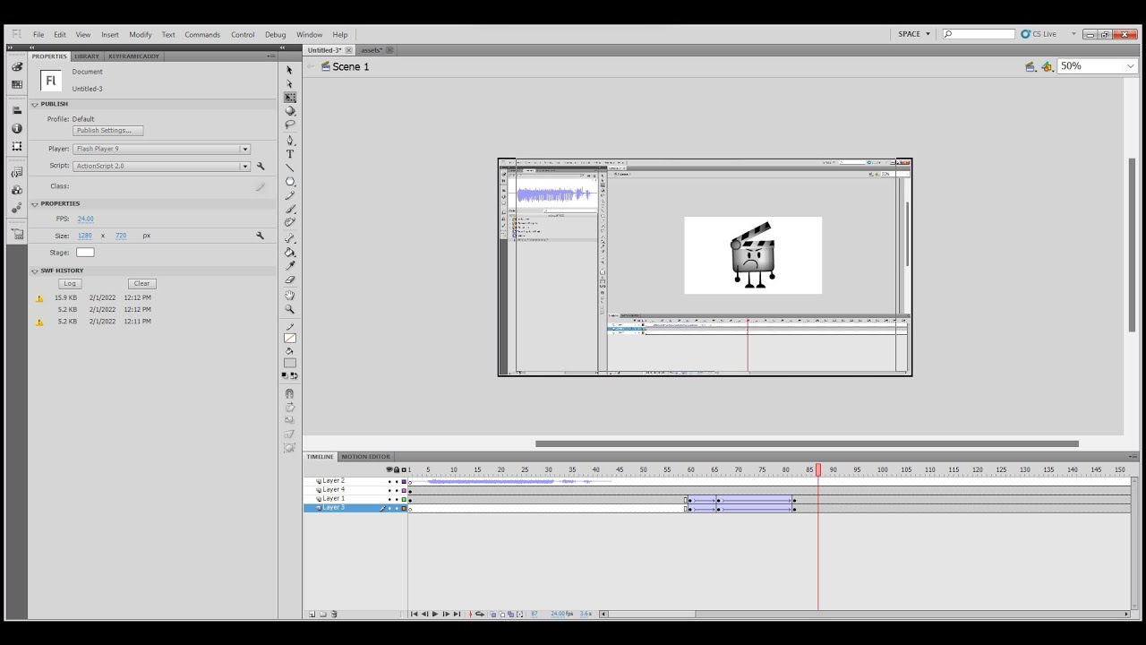 adobe flash cs5.5 test - YouTube