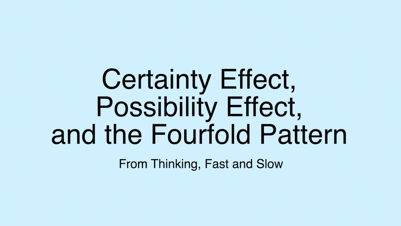 Decision Making with Extreme Probabilities (Fourfold pattern) - YouTube
