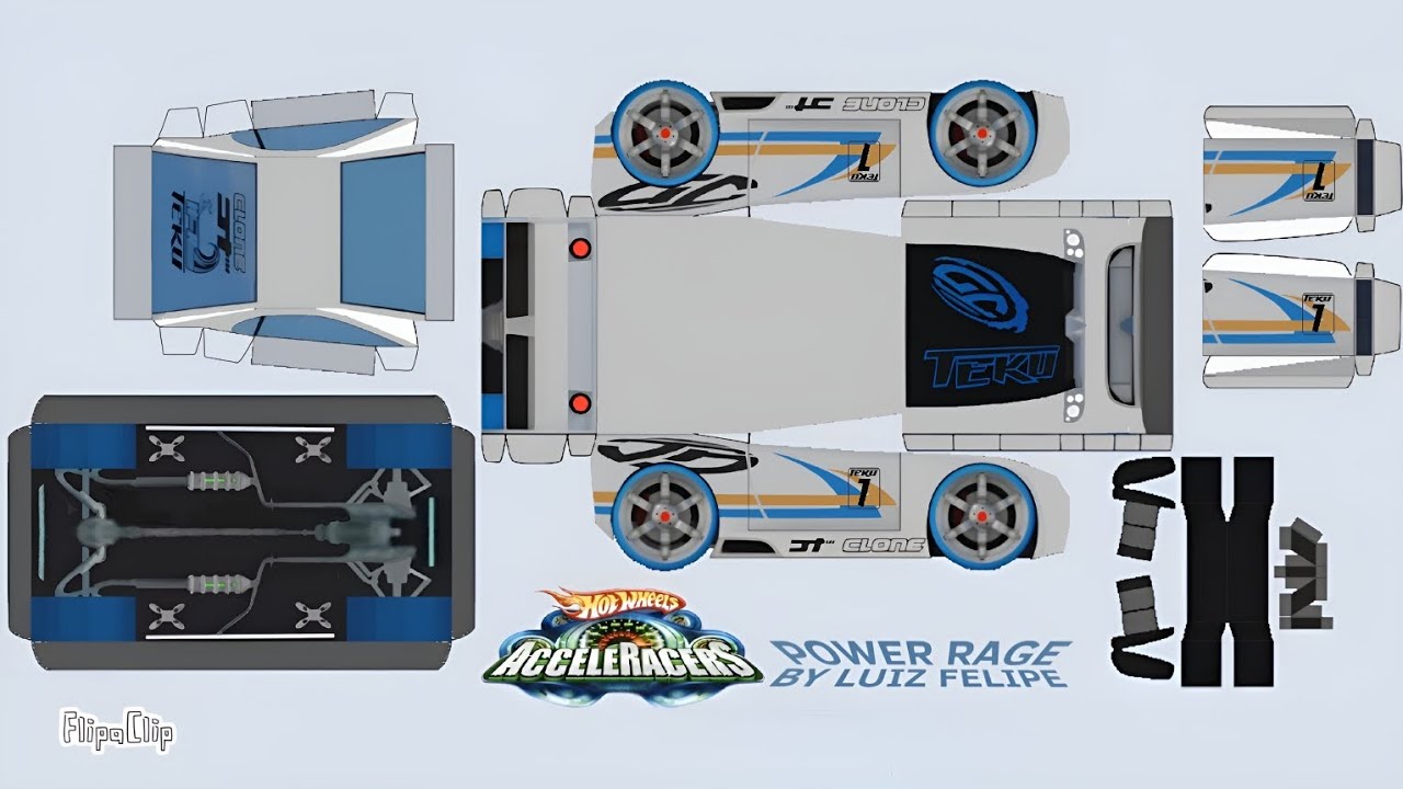 Power Rage Hot Wheels Acceleracers Papercraft - YouTube