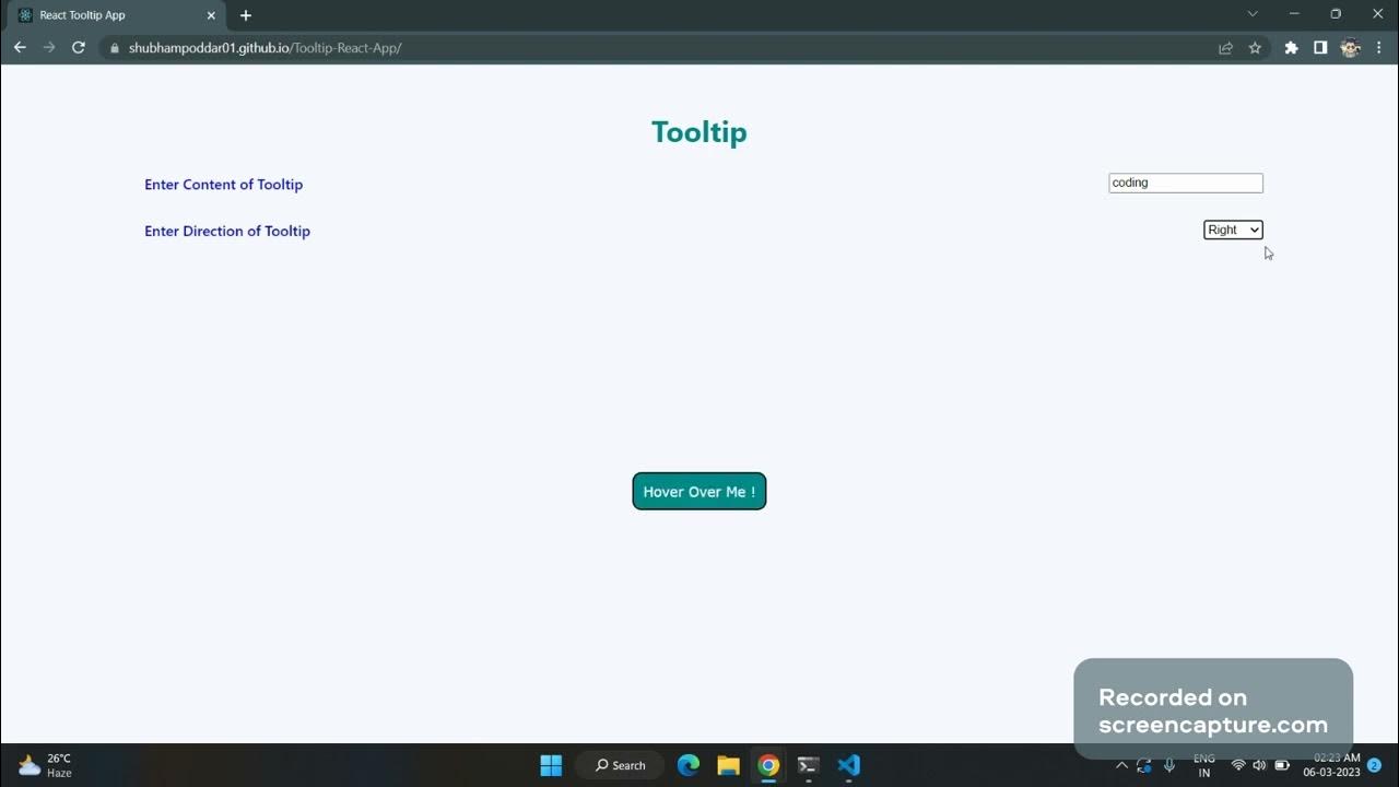 Tooltip - React.js | React | CN-Project - YouTube