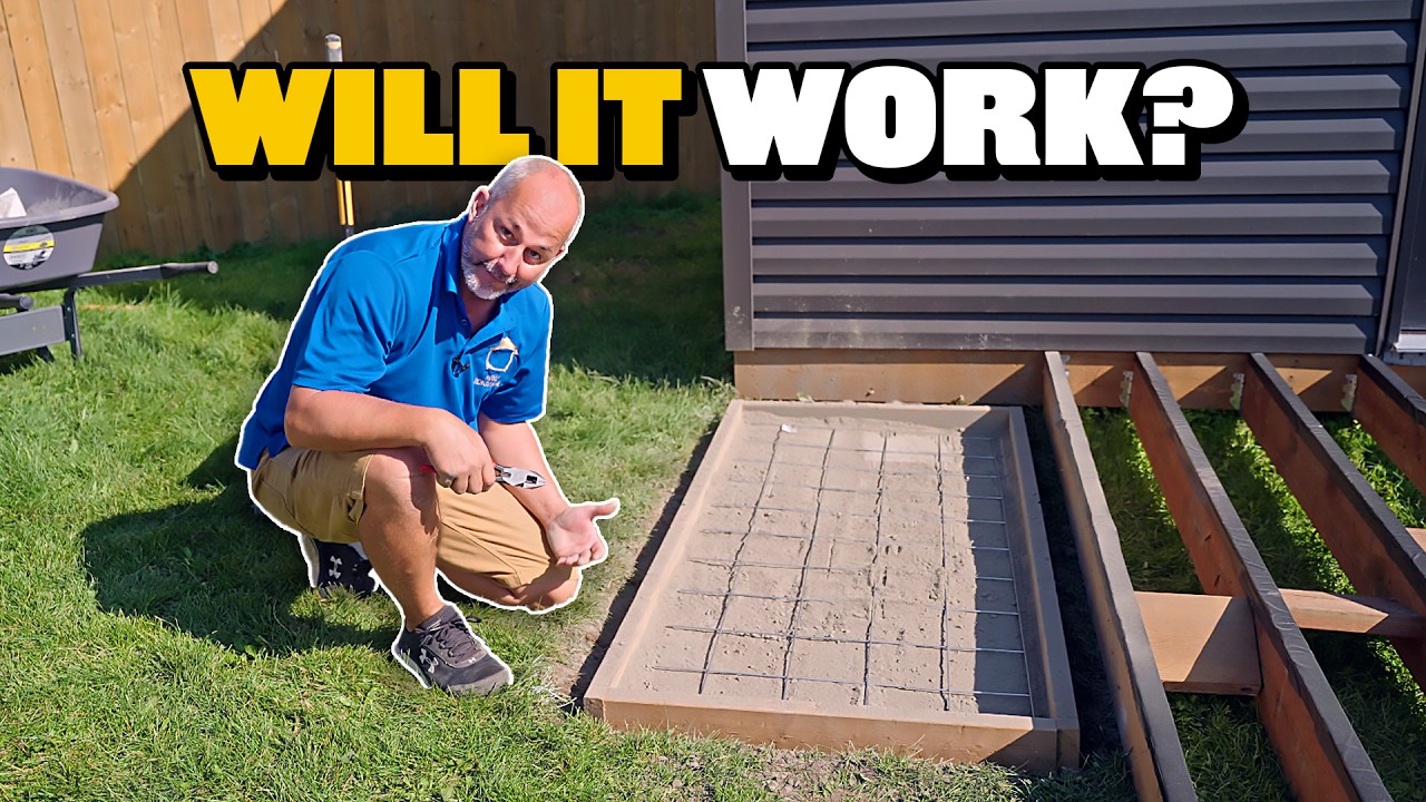 Dry Pour Concrete Pad (With Steel Mesh Reinforcement) - YouTube