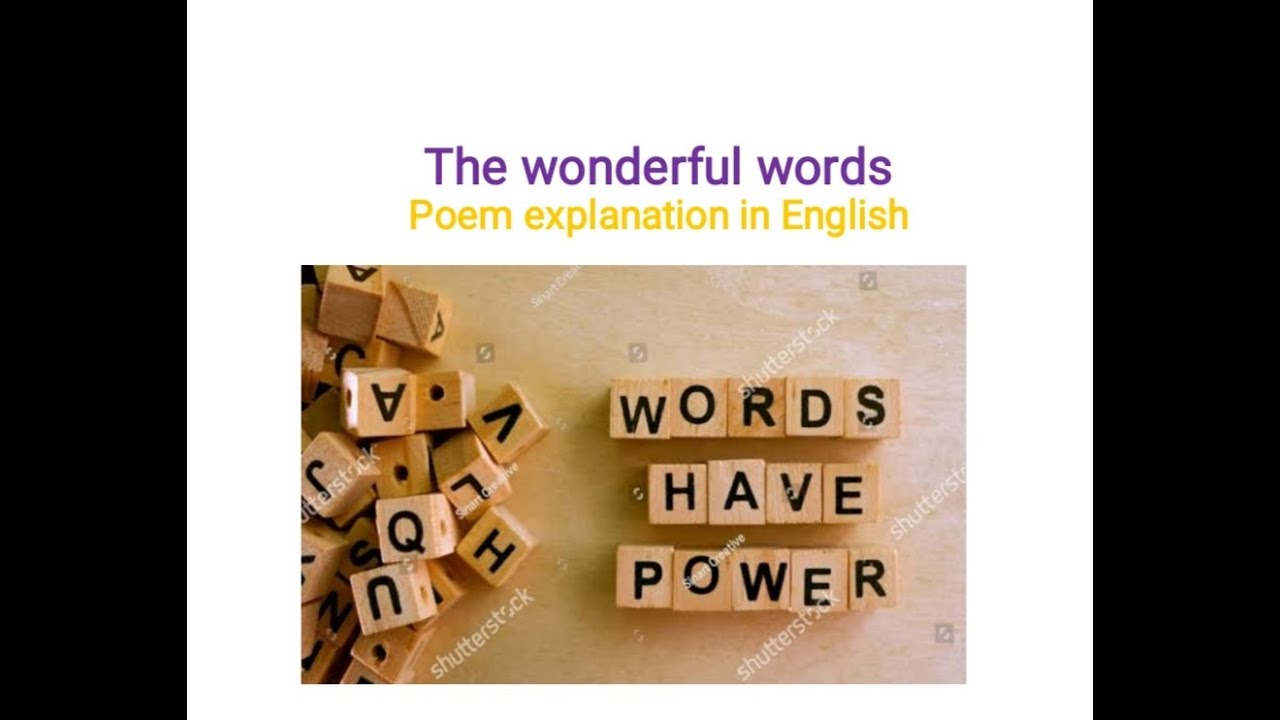 The wonderful words - poem explanation in English-grade 6 - CBSE - YouTube