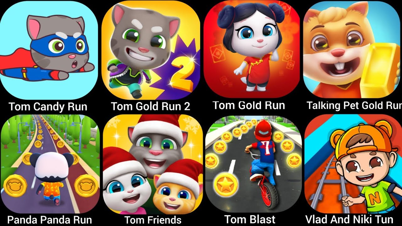 Talking Tom Friends,Panda Panda Run,Tom Gold Run 2, Talking Pet Gold ...