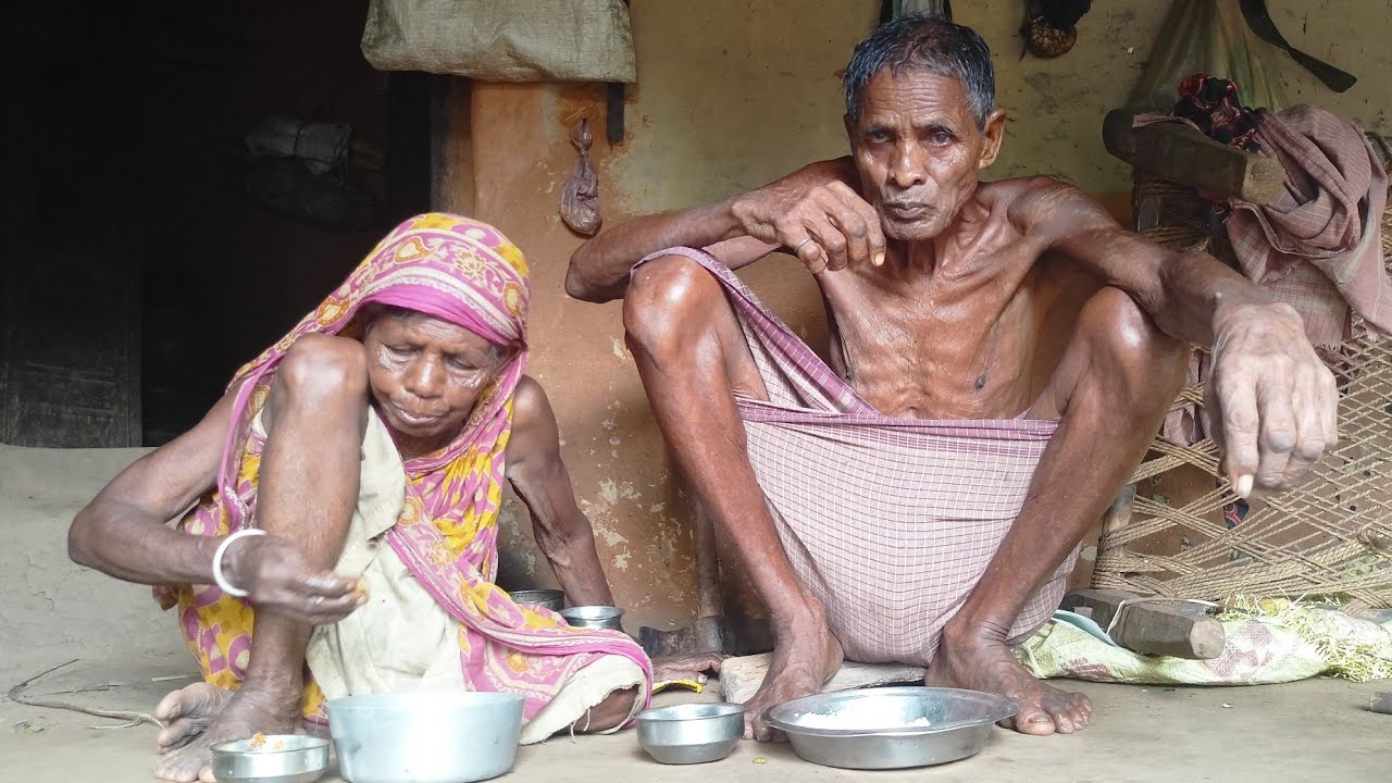 village old poor grandma & grandpa how to cook their food || indian ...