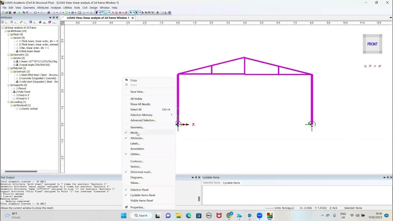 Linear Analysis of 2D Frame - YouTube