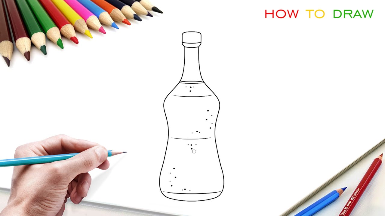 How to draw a simple and cool syrup bottle || for children - YouTube