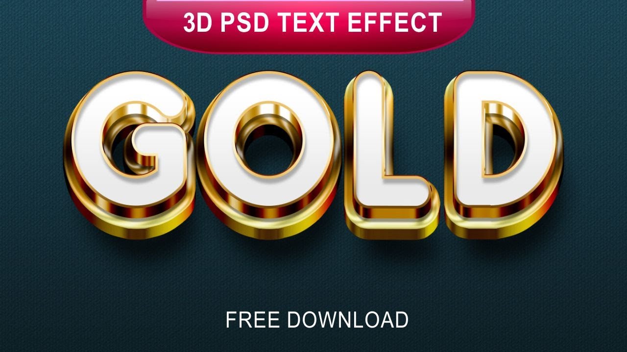 How to make 3D Gold Text Effect | Graphics Design | Templets PSD File ...