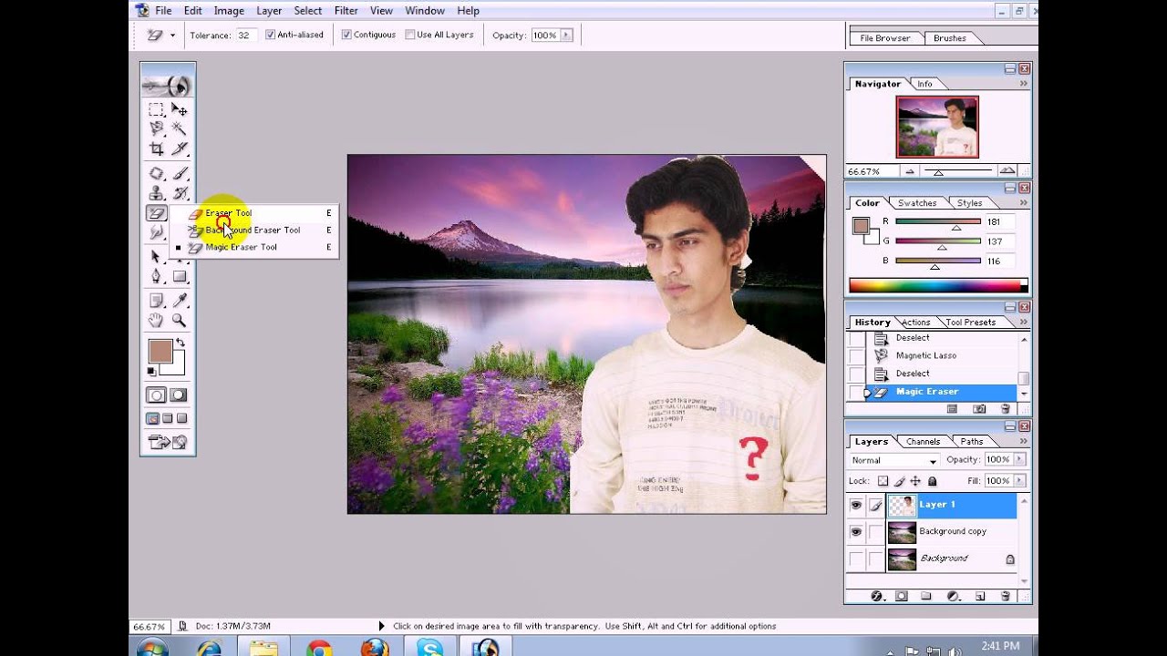 adobe photoshop change background - YouTube