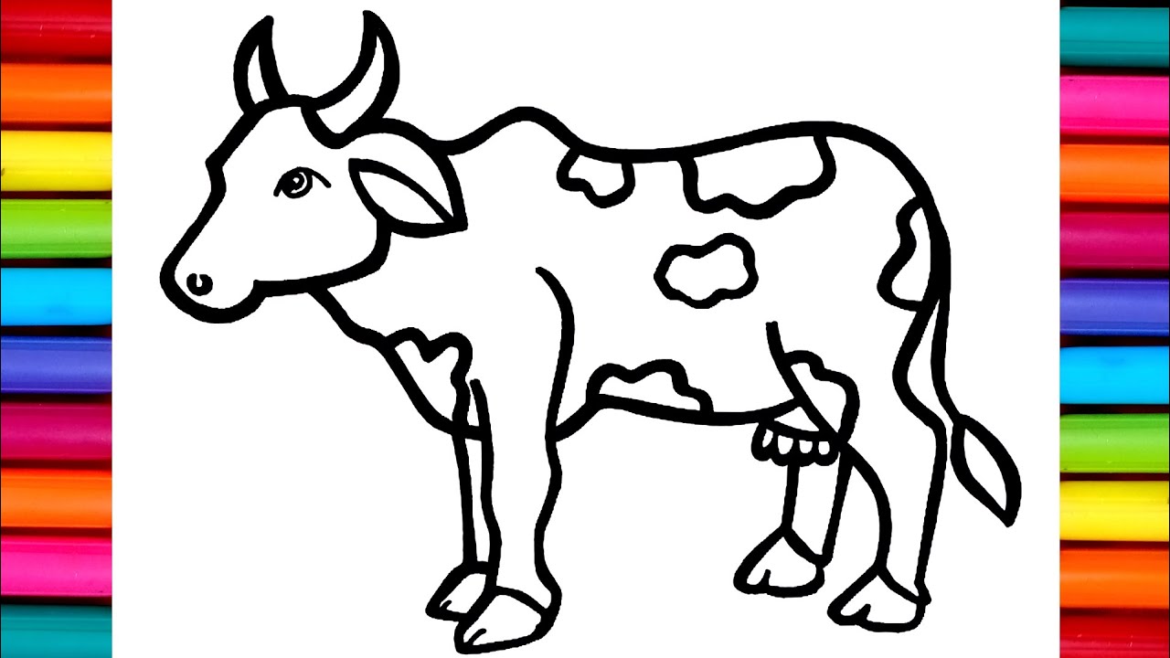 Cow Drawing | How to Draw Cow, Animals Drawing 🐄 - YouTube