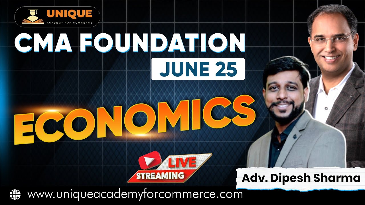 CMA Foundation | Economics | Theory of Demand Supply & Equality | L5 ...